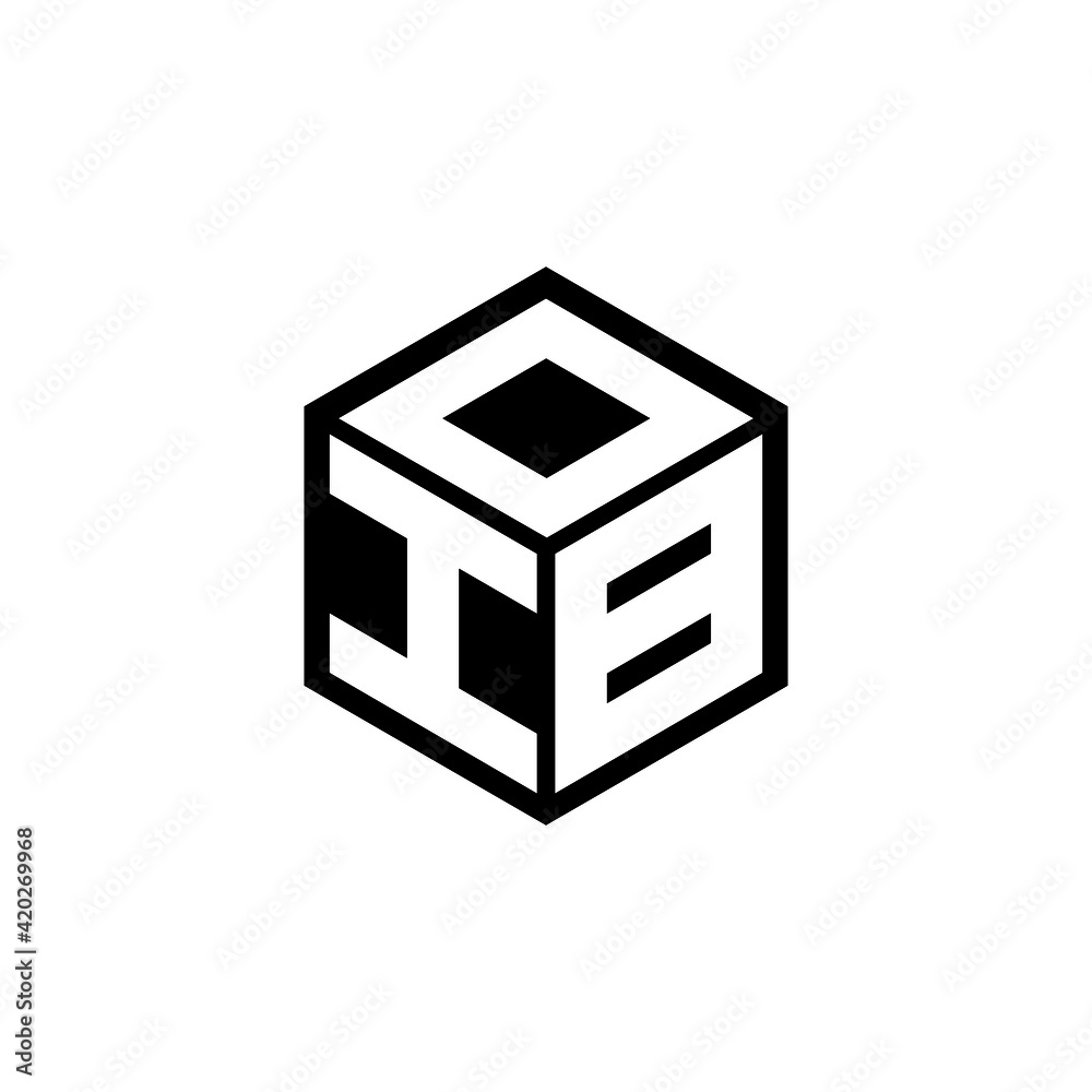 IBO letter logo design with white background in illustrator, cube logo ...