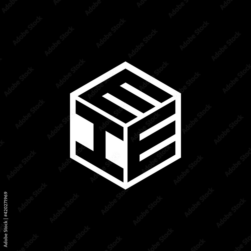 IEM letter logo design with black background in illustrator, cube logo ...