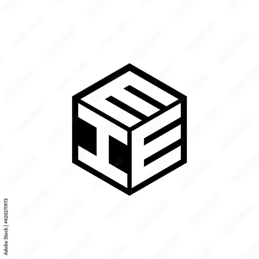 IEM letter logo design with white background in illustrator, cube logo ...