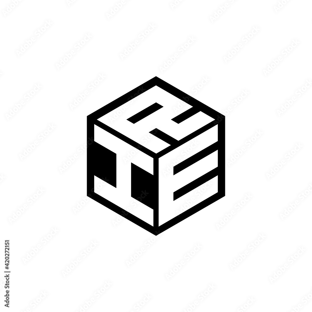 IER letter logo design with white background in illustrator, cube logo ...