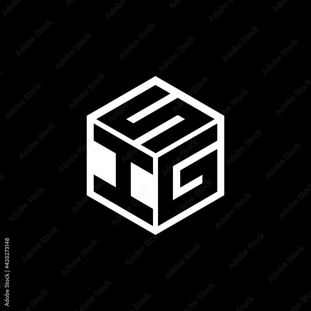 IGS letter logo design with black background in illustrator, cube logo ...
