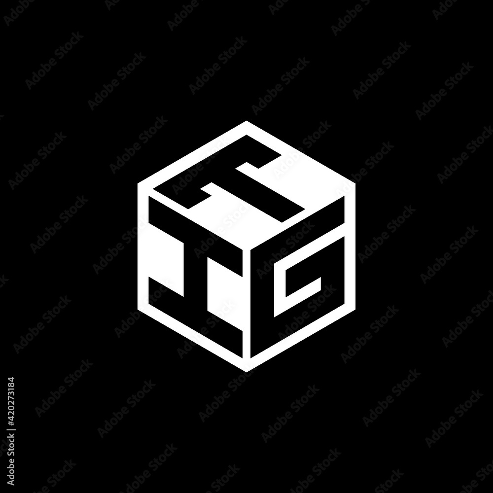 IGT letter logo design with black background in illustrator, cube logo ...