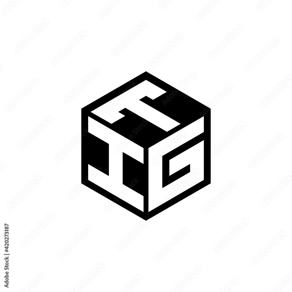 IGT letter logo design with white background in illustrator, cube logo ...