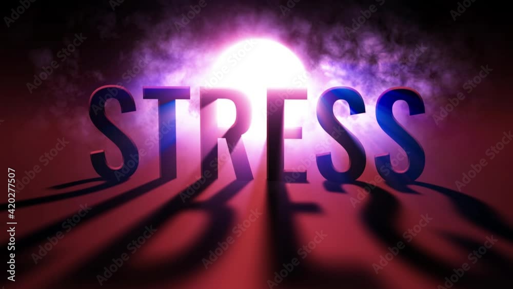 Word Stress, text digital, animated background, moonlight and swirling ...
