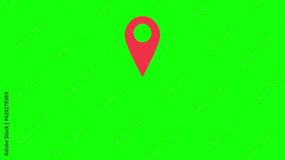 Jumping Location Pointer. 4K Animation of the Pin Showing the GPS ...