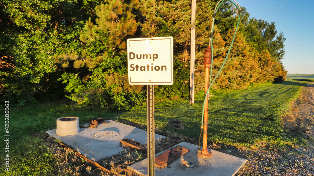 Dump Station Sign at RV Park Stock Photo | Adobe Stock