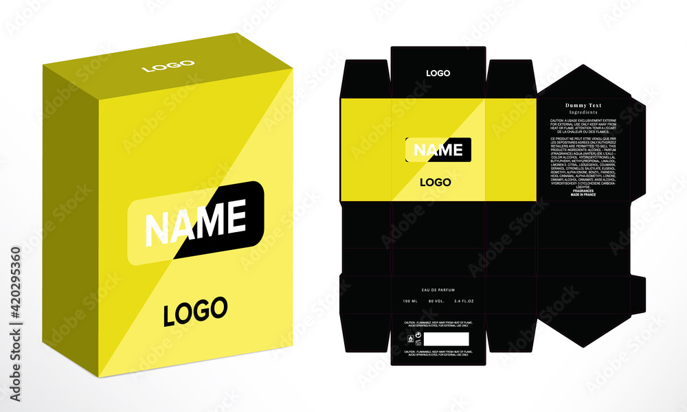 Luxury Packaging box design template. Luxury Perfume Packaging Box ...