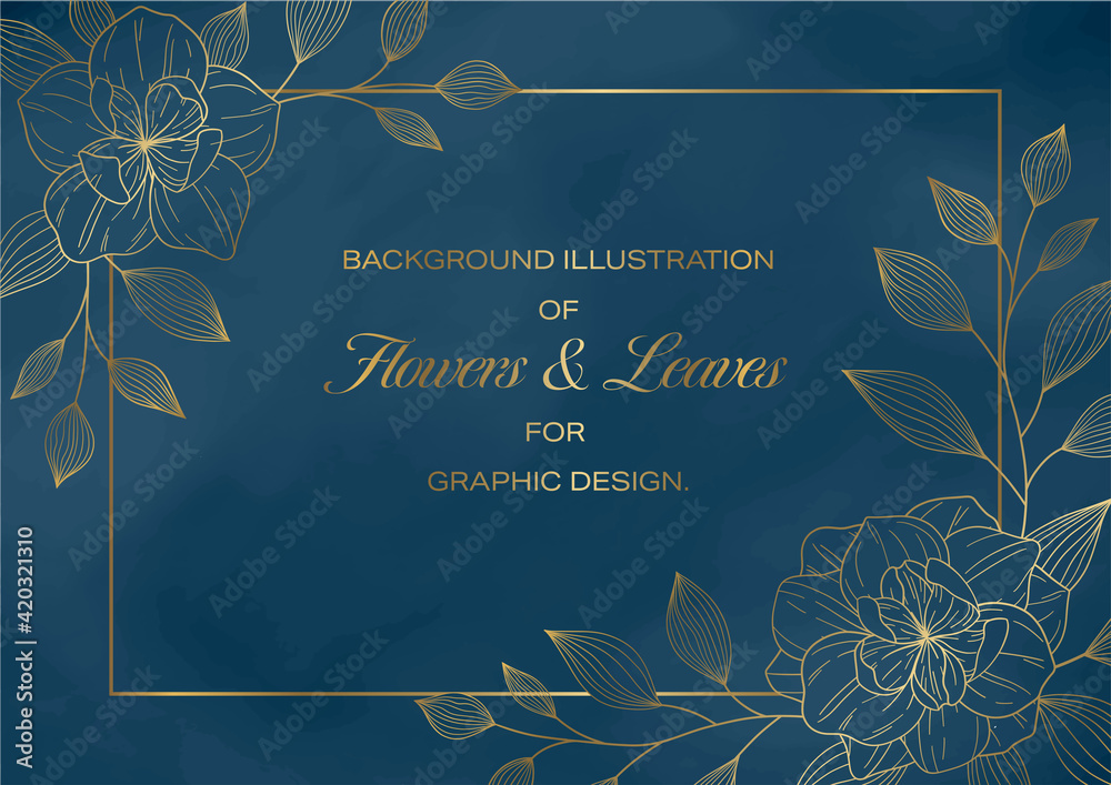 Flower and leaves background design Stock Vector | Adobe Stock