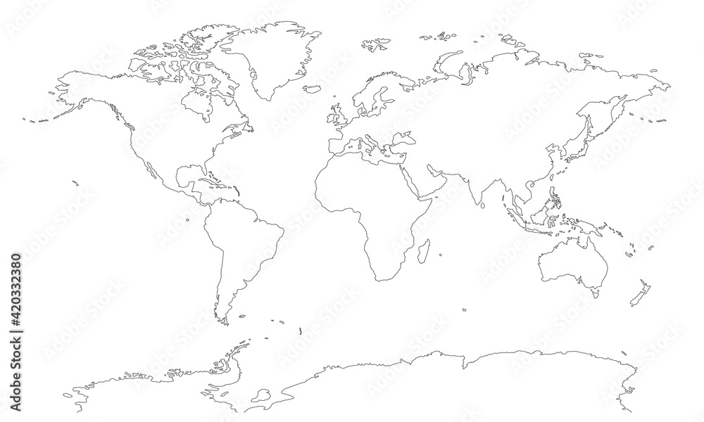 Freehand world map sketch on white background Stock Vector | Adobe Stock Freehand world map sketch on white background Stock Vector | Adobe Stock