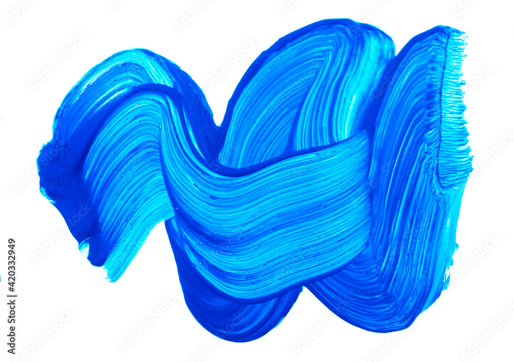 Blue brush stroke isolated on white background. Blue abstract stroke ...