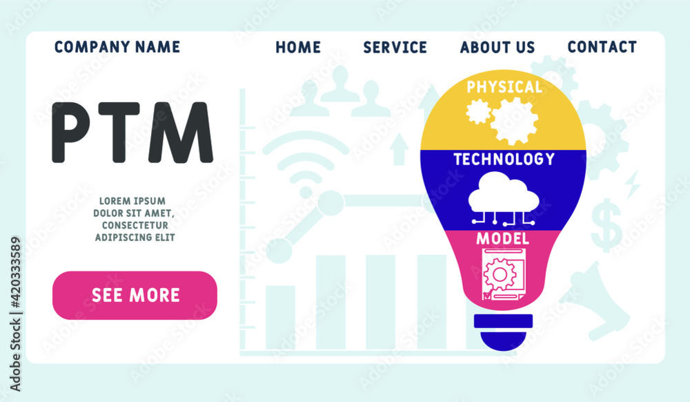 Vector website design template . PTM - Physical Technology Model ...