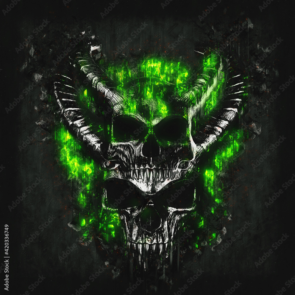 Cool Green And Black Skull Backgrounds