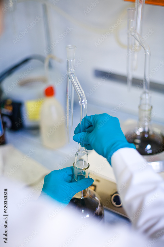 Oil and gas field. Chemical laboratory, conducting experiments Stock ...