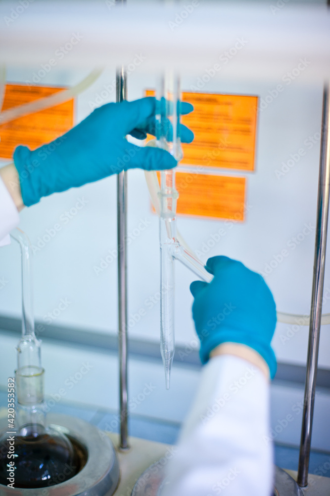 Oil and gas field. Chemical laboratory, conducting experiments Stock ...