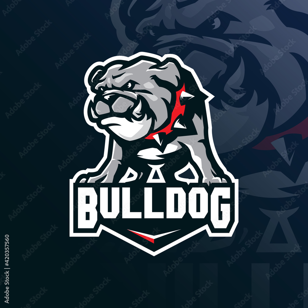 bulldog mascot logo design with modern illustration concept style for ...