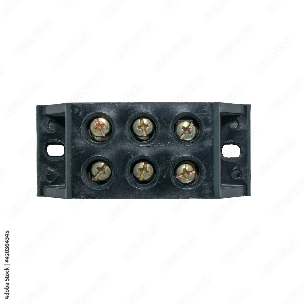 60A 3Way Bakelite Connector Strip Black Screw Terminal Connection Block ...