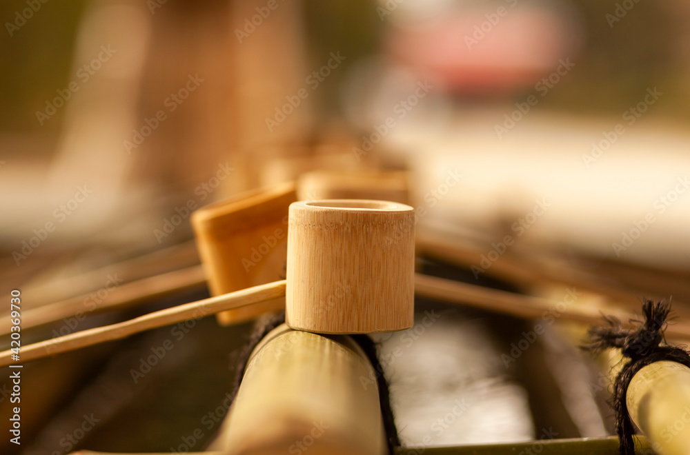 Purifying fountain at a Shinto Shrine in Japan. Image features ...