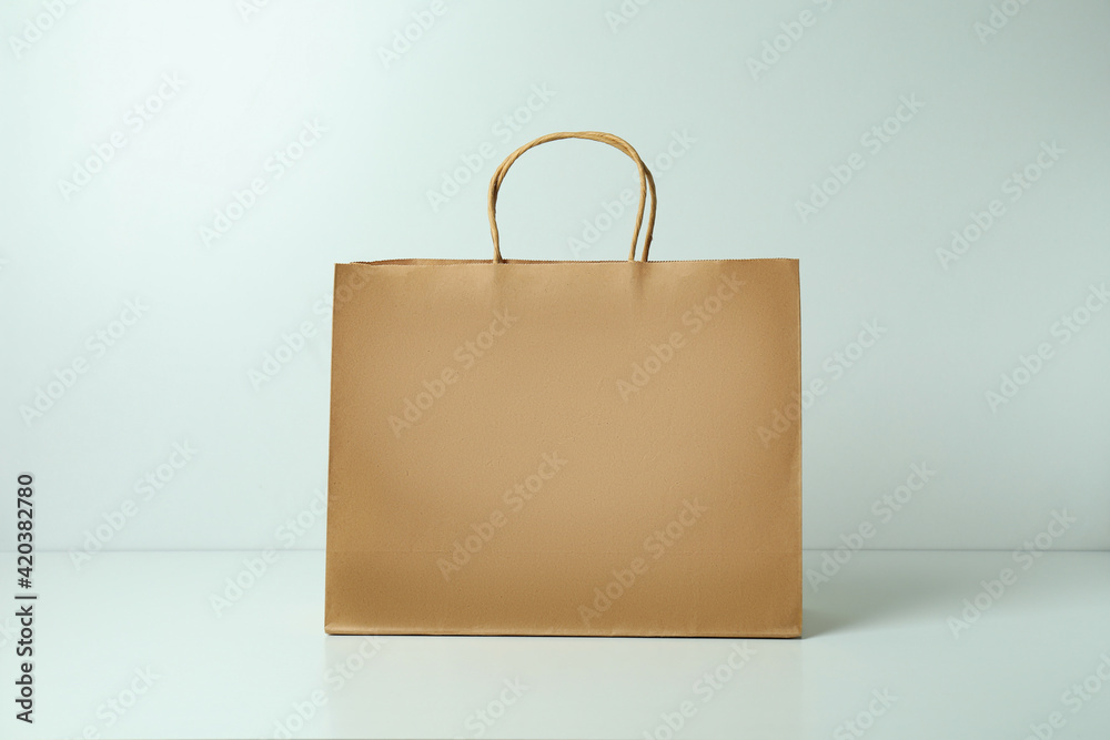 Blank paper bag on white background, space for text Stock Photo | Adobe ...