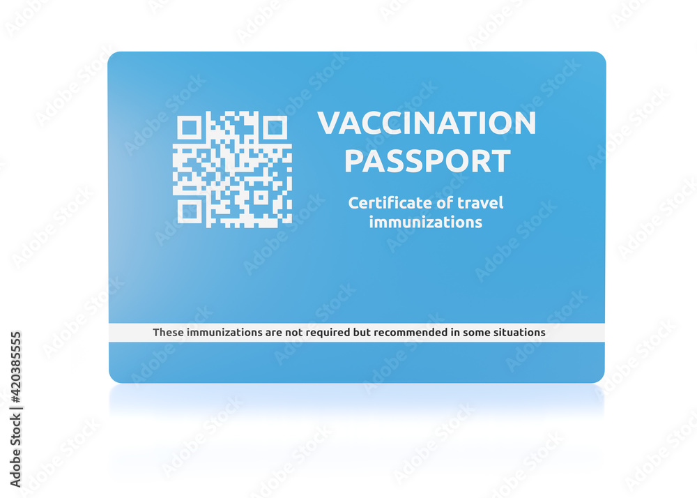 immunization certificate. Travel vaccination passport card Stock ...