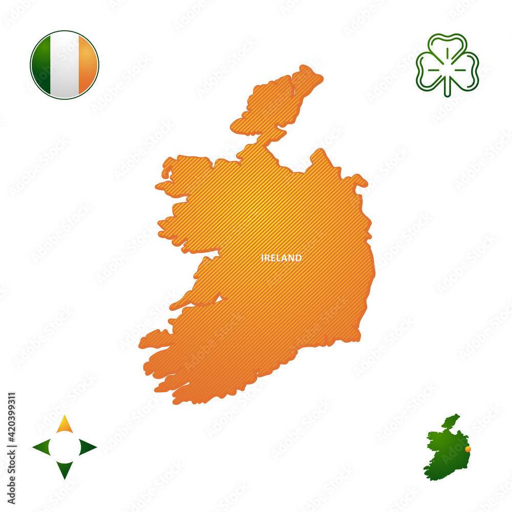 simple outline map of ireland Stock-Vektorgrafik | Adobe Stock