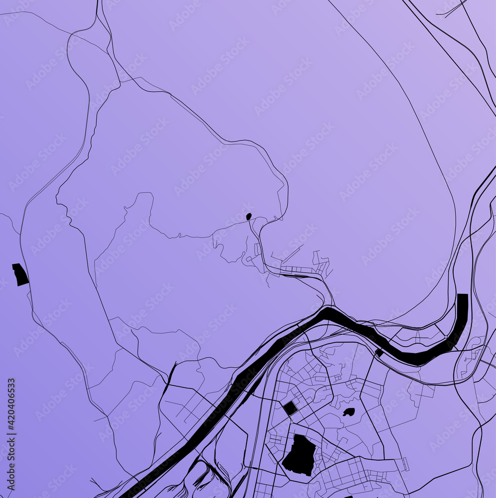 Benxi, Liaoning, China (CHN) - Urban vector city map with parks, rail ...