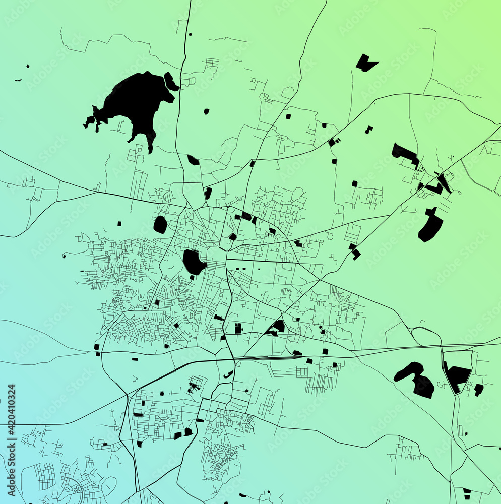 Ranchi, Jharkhand, India (IND) - Urban vector city map with parks, rail ...