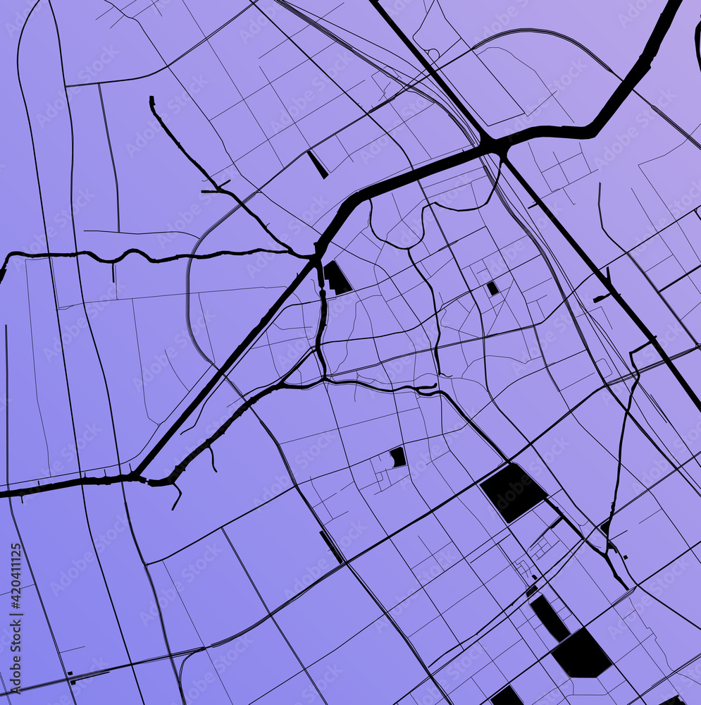 Yancheng, Jiangsu, China (CHN) - Urban vector city map with parks, rail ...