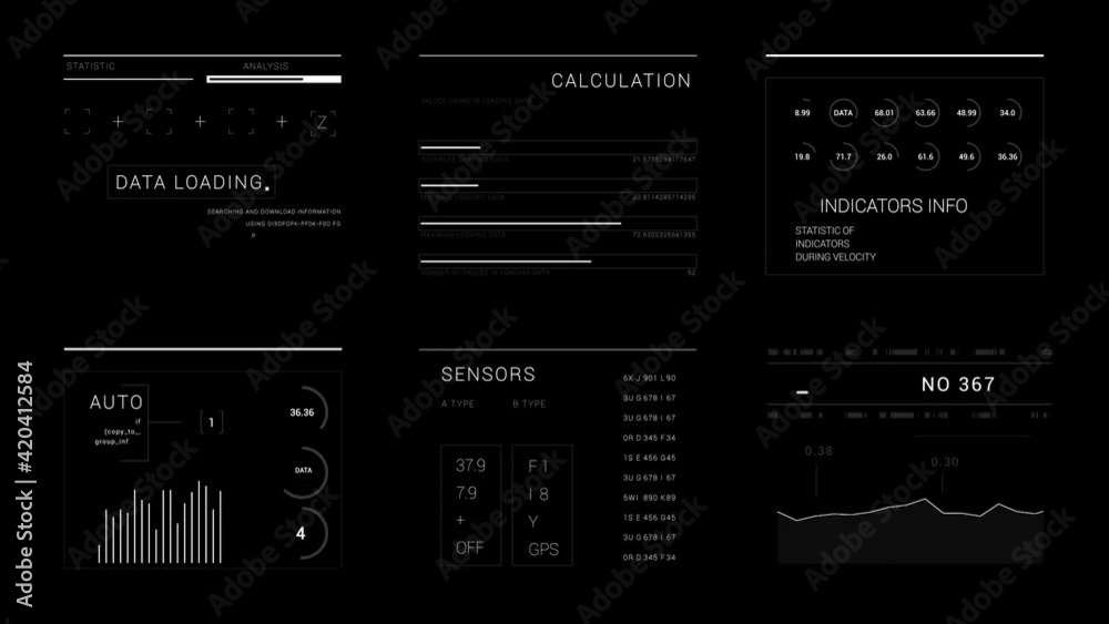 Technology 2D GFX HUD elements.Abstract Technological template.Sci Fi ...