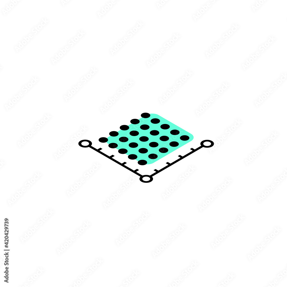 Vettoriale Stock icon plot area in acres, square metres, kilometres ...