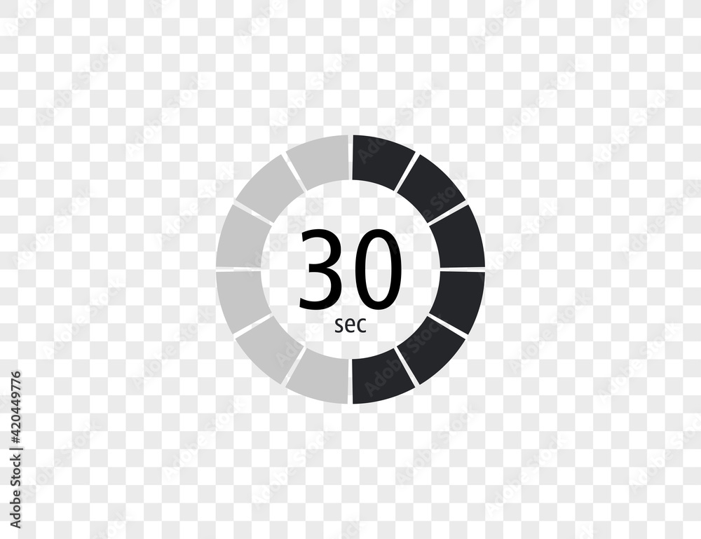 The 30 seconds, stopwatch, digital timer. clock and watch, Vector ...