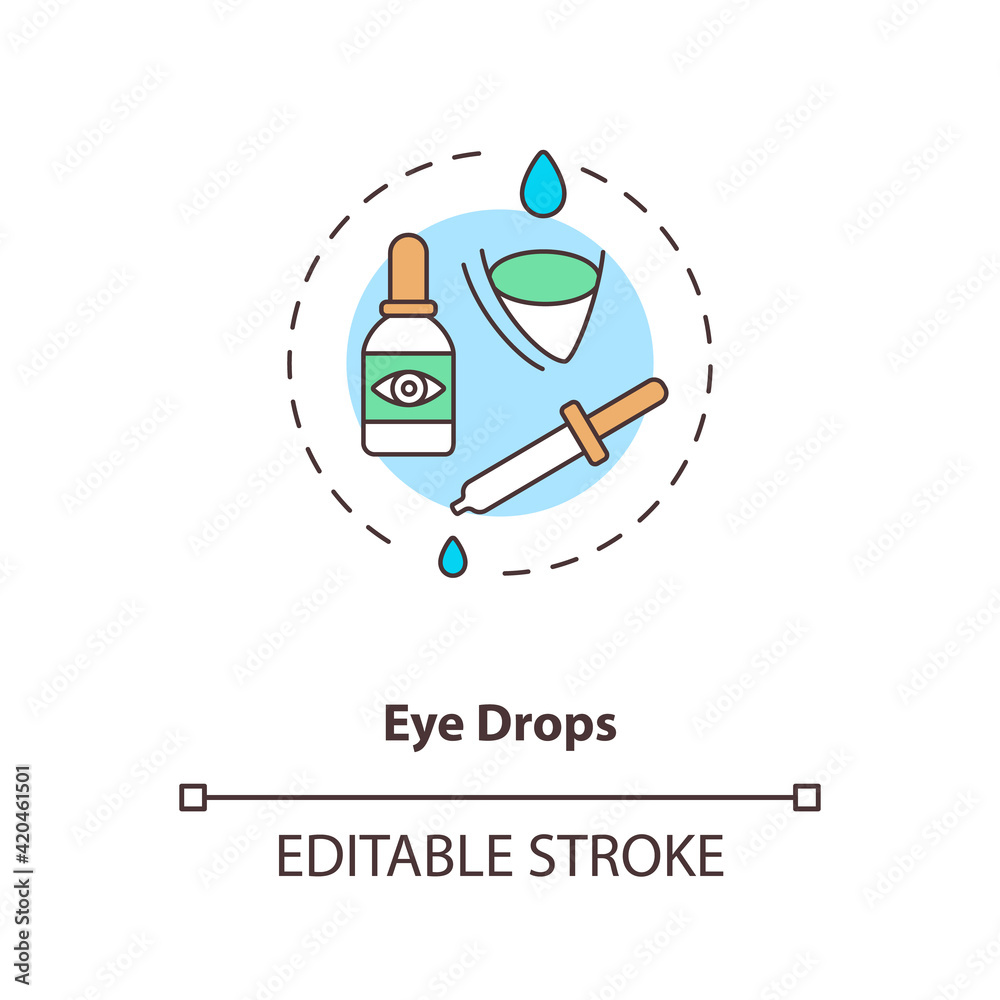 Eye drops concept icon. Eye diseases treatment methods. Drops used as ...