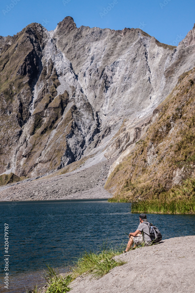 lake formed inside the crater of the volcano Mt. Pinatubo in Zambales ...