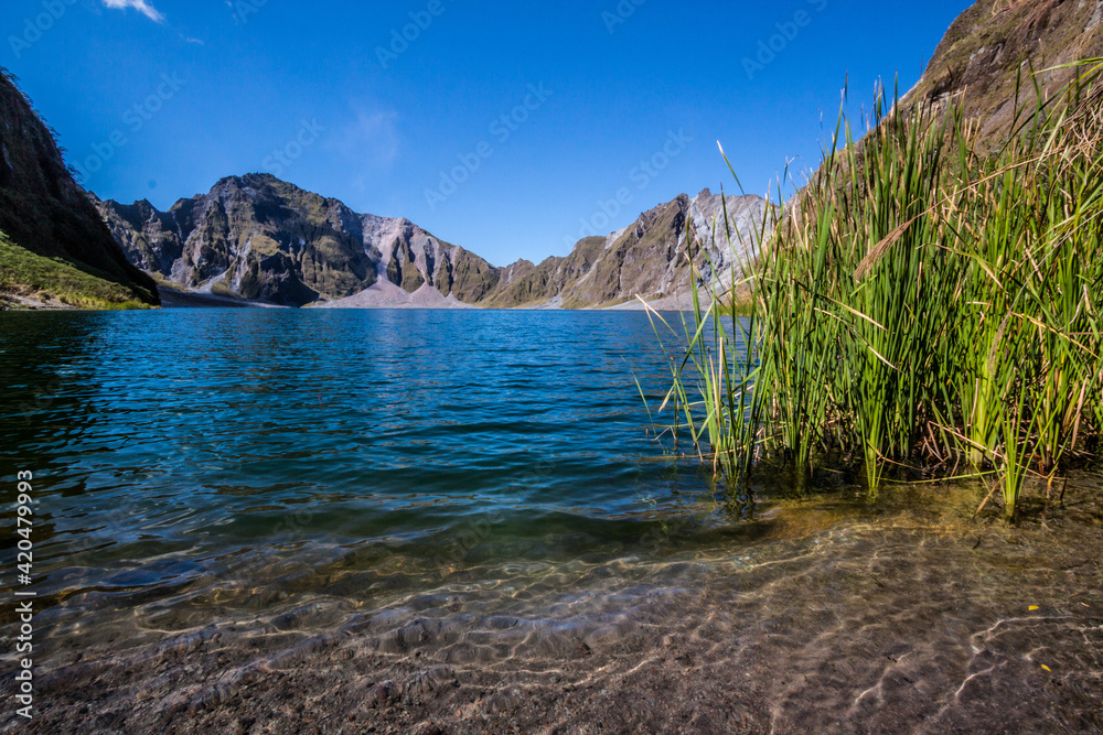 lake formed inside the crater of the volcano Mt. Pinatubo in Zambales ...