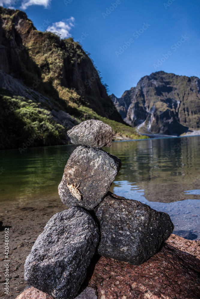 lake formed inside the crater of the volcano Mt. Pinatubo in Zambales ...