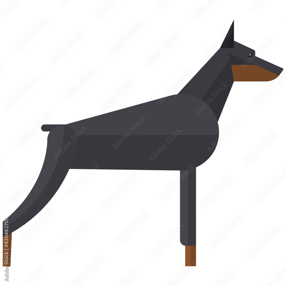 Doberman pinchers angry security dog vector illustration Stock Vector ...