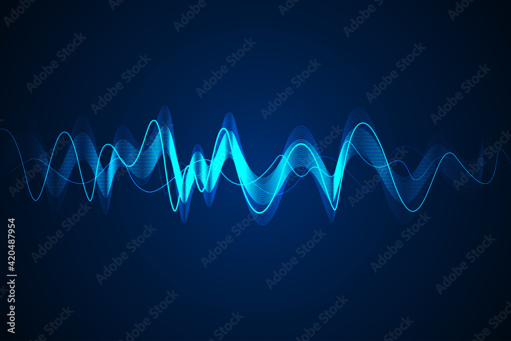 Sound wave background. Wave of musical soundtrack Stock Vector | Adobe ...