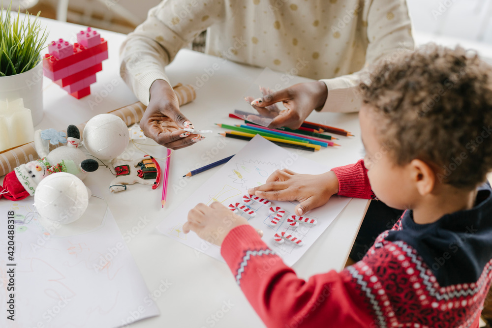 Little boy coloring Stock Photo | Adobe Stock
