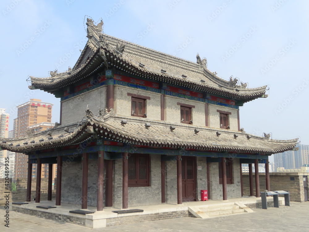 Foto de Xian City, China, Chinese Wall, Guardhouse where the Defence ...