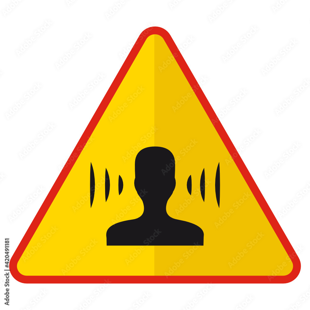 Sudden loud noise Concept, sound pollution, Vector Icon Design, Yellow ...