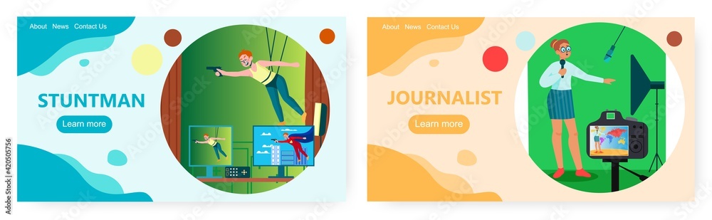 Green screen technology landing page design, website banner vector ...