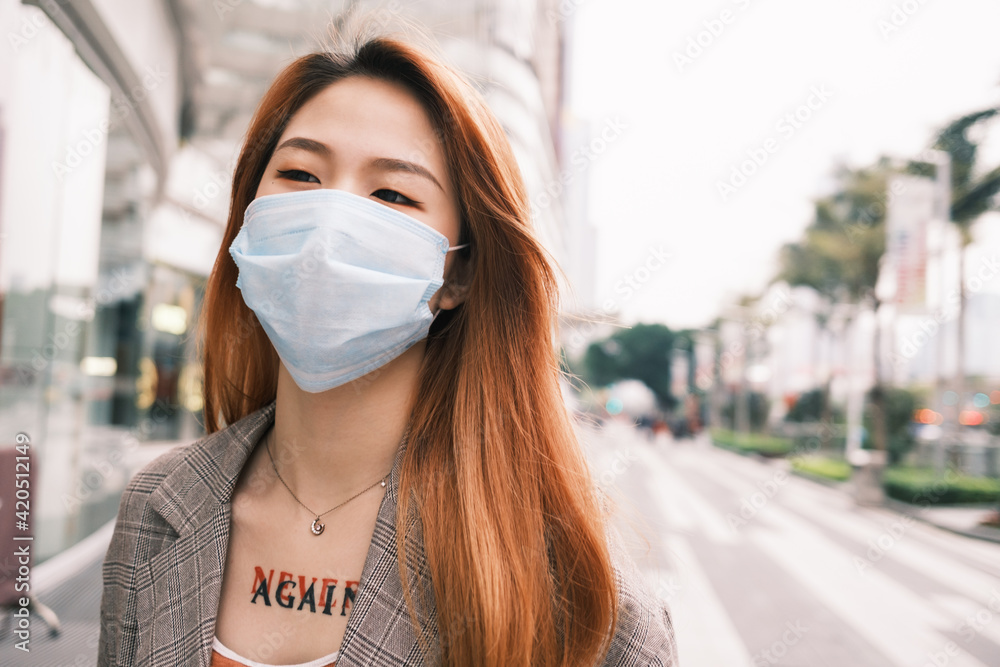 fashion Asian woman wear mask portrait Stock Photo | Adobe Stock