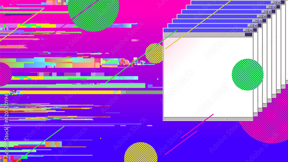 Vintage operation system desktop windows glitch and error digital ...