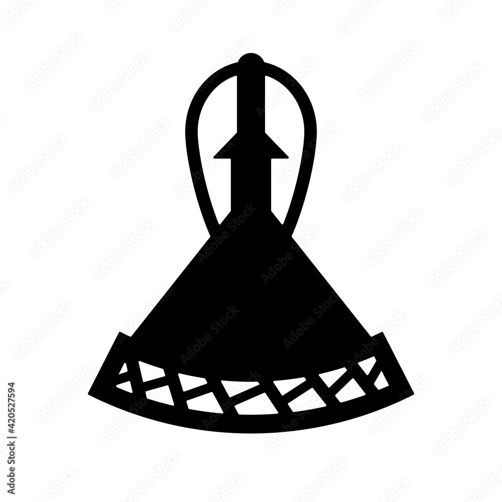 Lesotho hat black icon. Clipart image isolated on white background ...