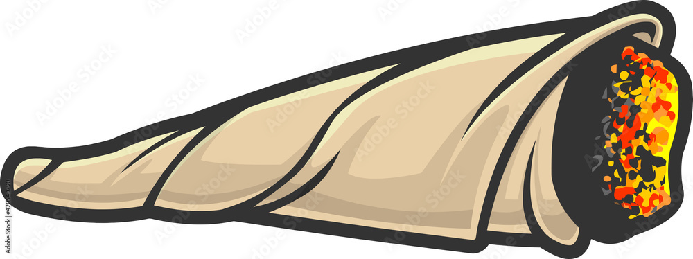 Fototapeta Cartoon Marijuana Cannabis Cigarette. Vector Illustration ...