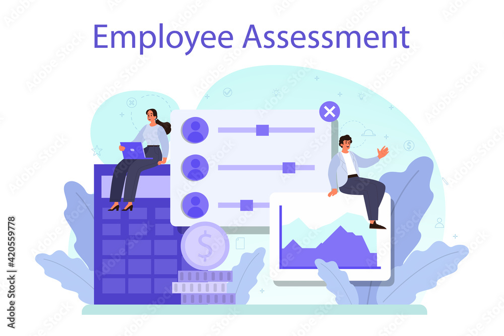 Employee assessment concept. Employee evaluation, testing form Stock ...