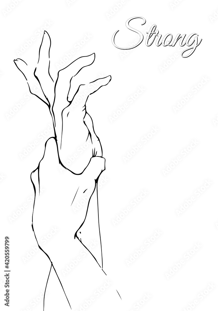 Hands draw. Powerful concept illustration Stock Vector | Adobe Stock