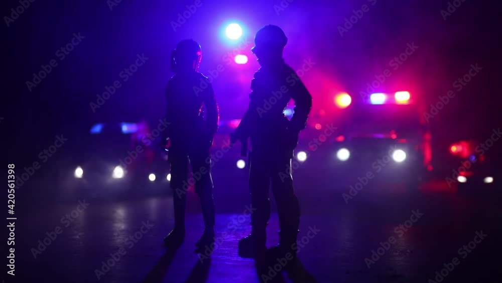 Anti-riot police give signal to be ready. Government power concept ...