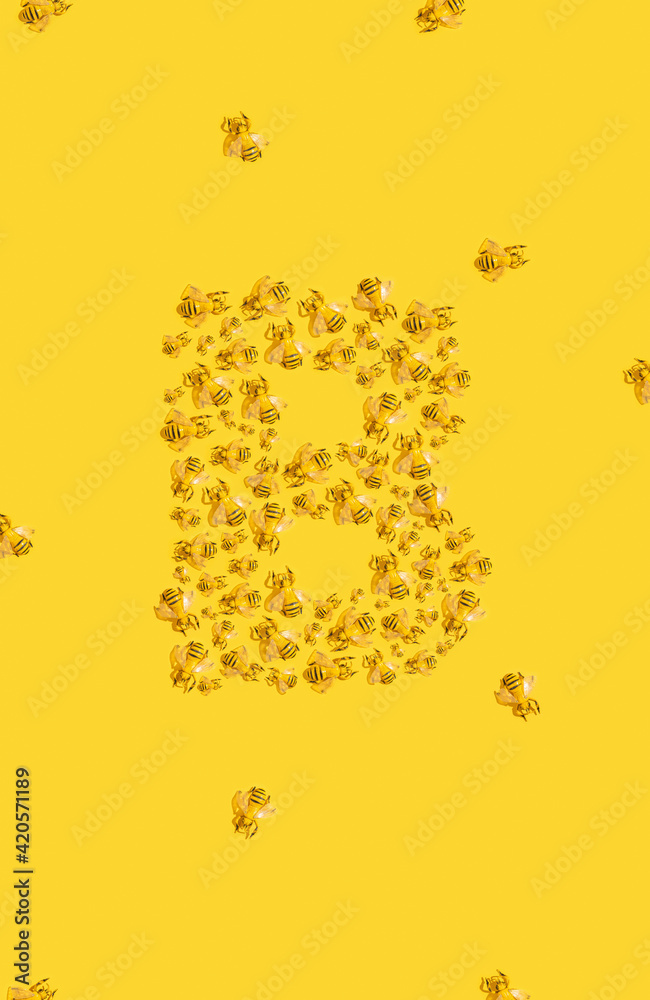 Bees! B letter made from bees Stock Photo | Adobe Stock