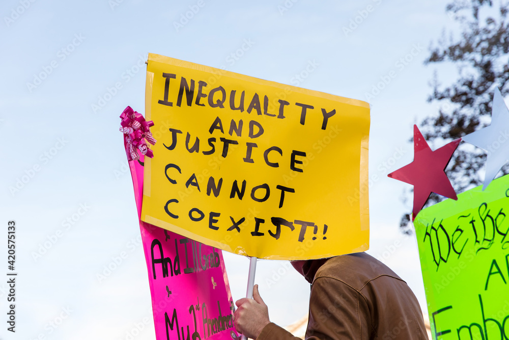 Inequality and Justice cannot coexist!! Stock Photo | Adobe Stock