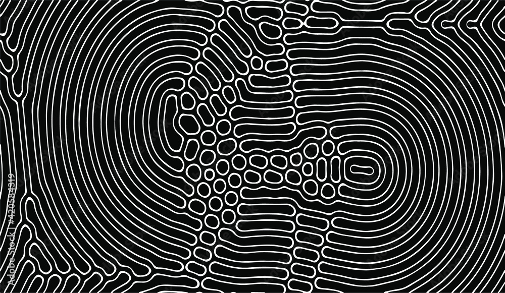 Abstract artwork with deformed shapes and forms in black and white ...